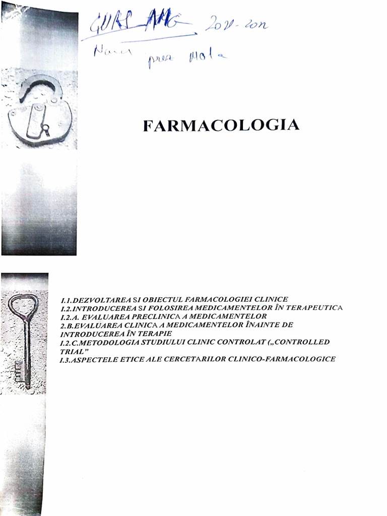 Farmacologie Curs. Material | PDF