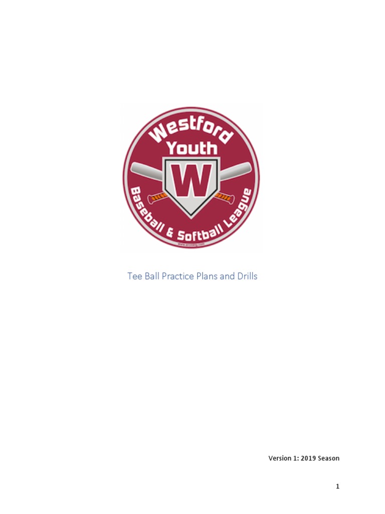 Tee Ball Practice Plans and Drills - v1 | PDF | Baseball Field ...