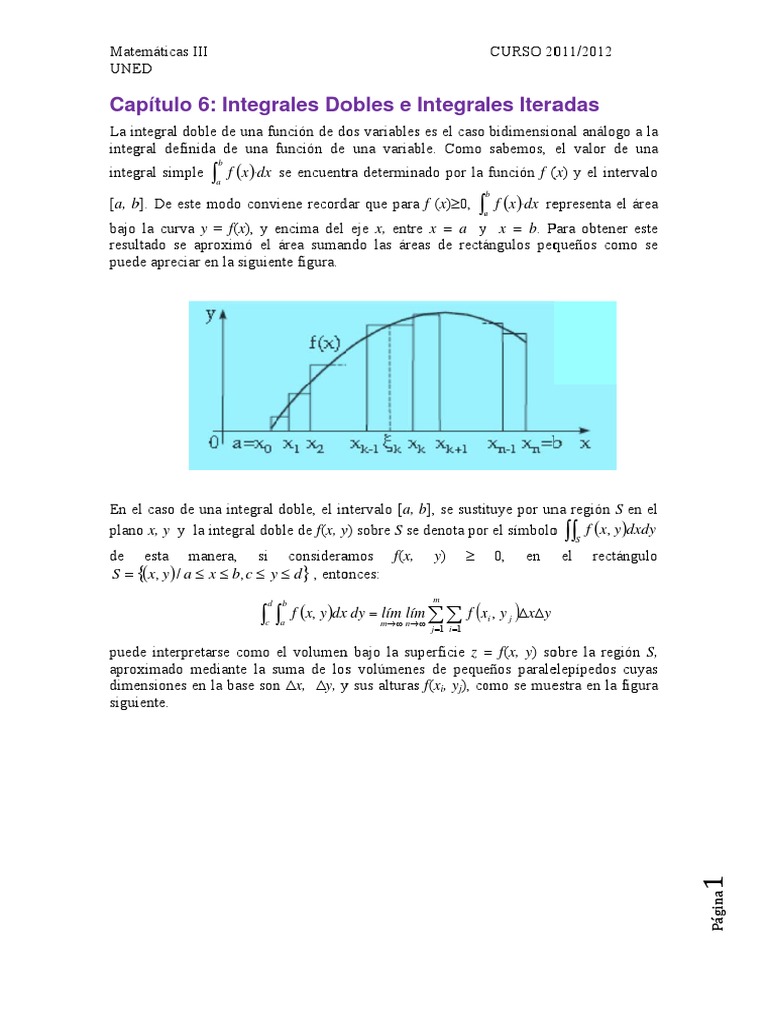 Tema 6. Integrales Dobles e Integrales Iteradas | PDF | Integral | Teoría del operador