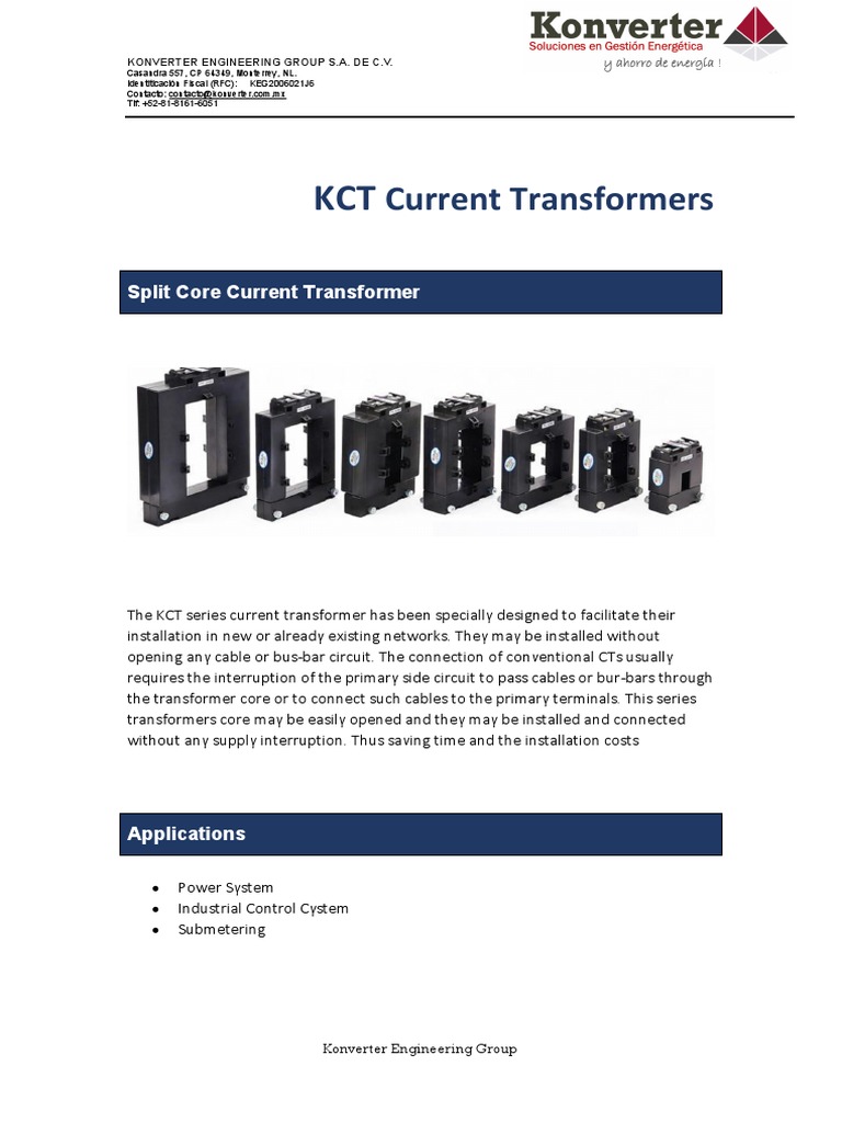 KCT Series Current Transformers Overview | PDF | Transformer | Electronics