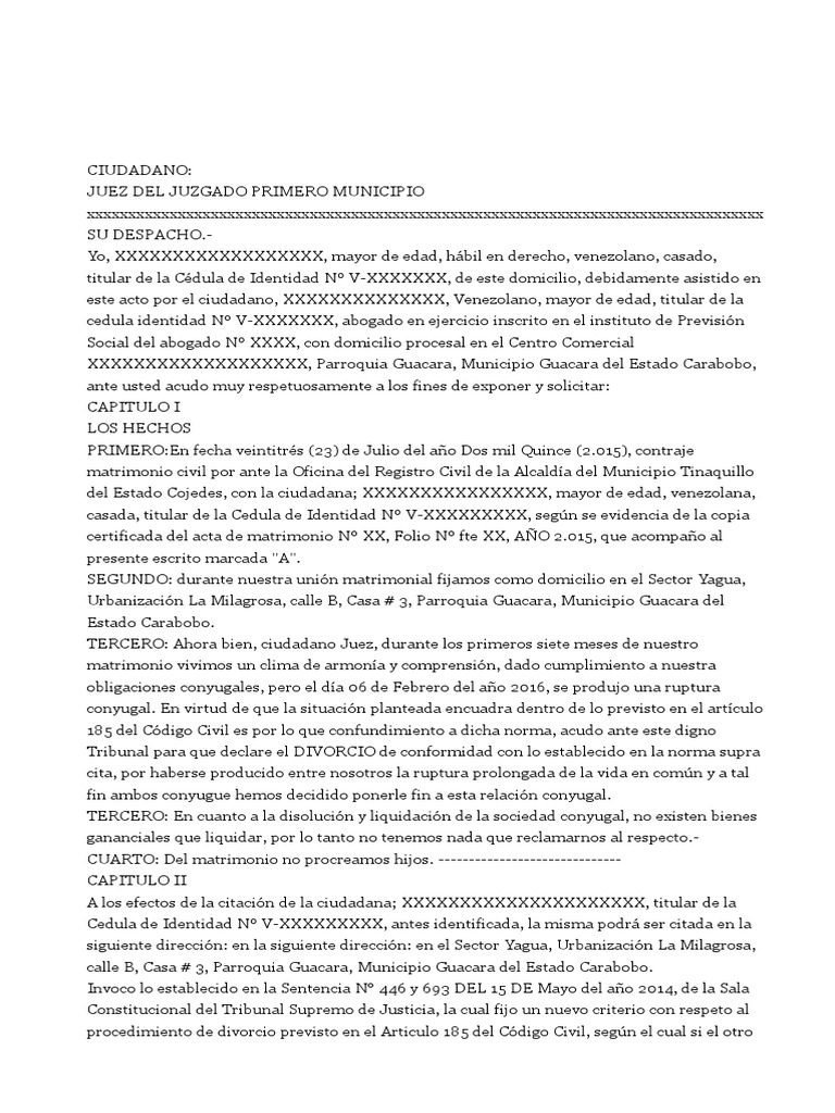 Divorcio de Mutuo Consentimiento | PDF | Divorcio | Sentencia (ley)