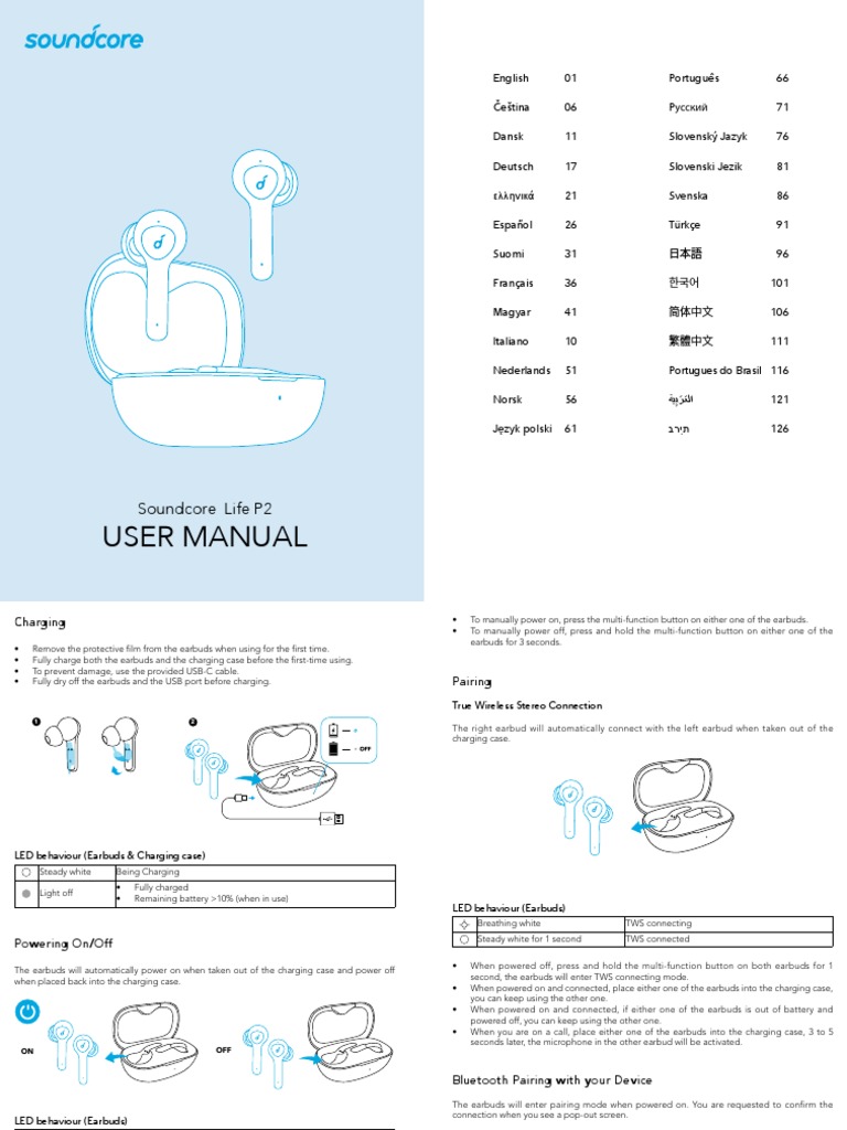 Soundcore Life p2 Wireless Earbuds Manual Original | PDF | Audio ...