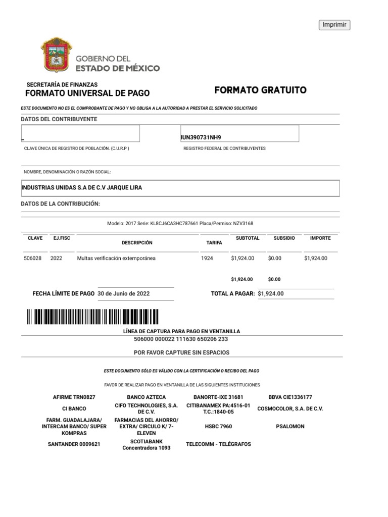 Formato Universal | PDF | Bancario | Bancos