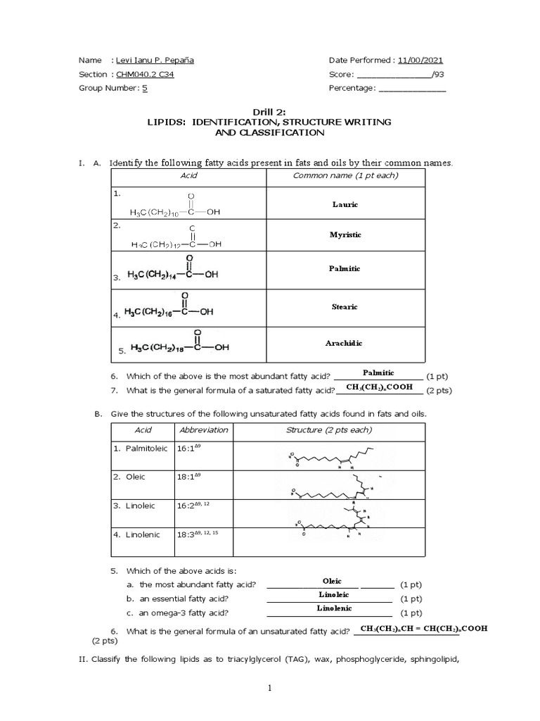 Lipid Identification and Classification Guide | PDF | Lipid | Fatty Acid