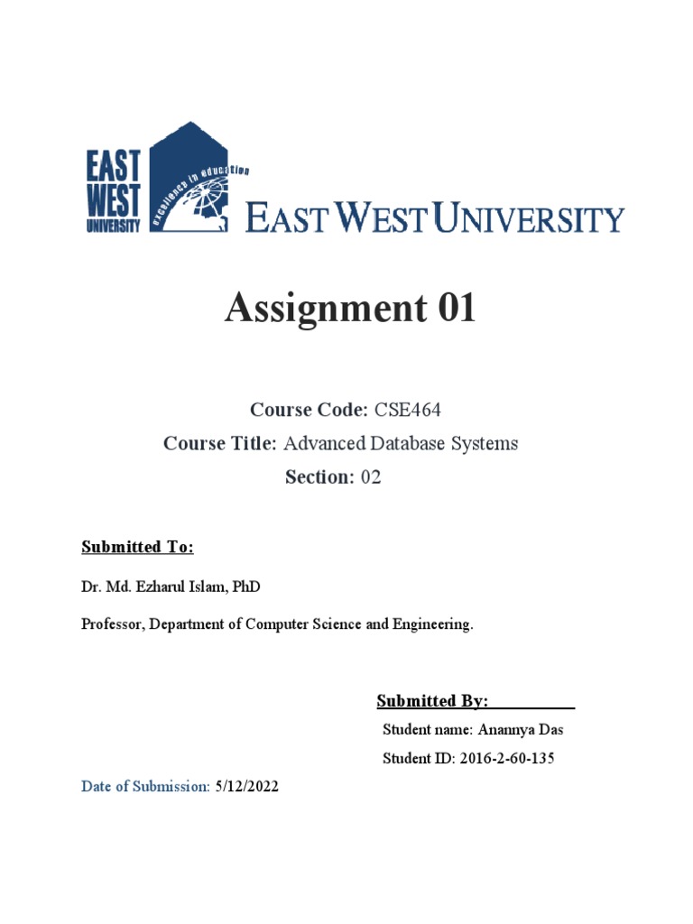 Assignment 01 Cse464 Pdf Boolean Data Type Plsql 0455