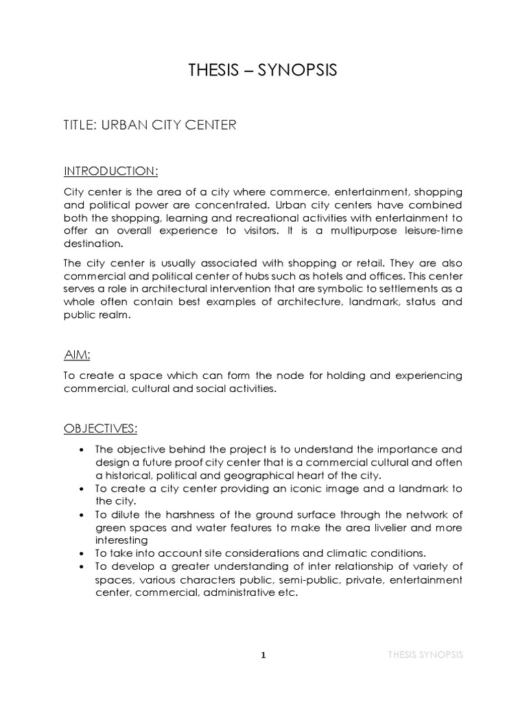 Thesis Synopsis | PDF | Economies