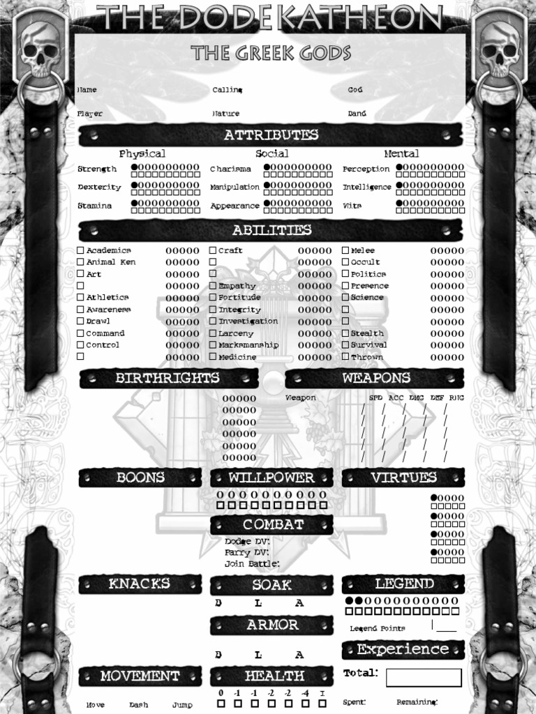 Scion Hero4-Page TheDodekatheon Editable | PDF | Entertainment ...