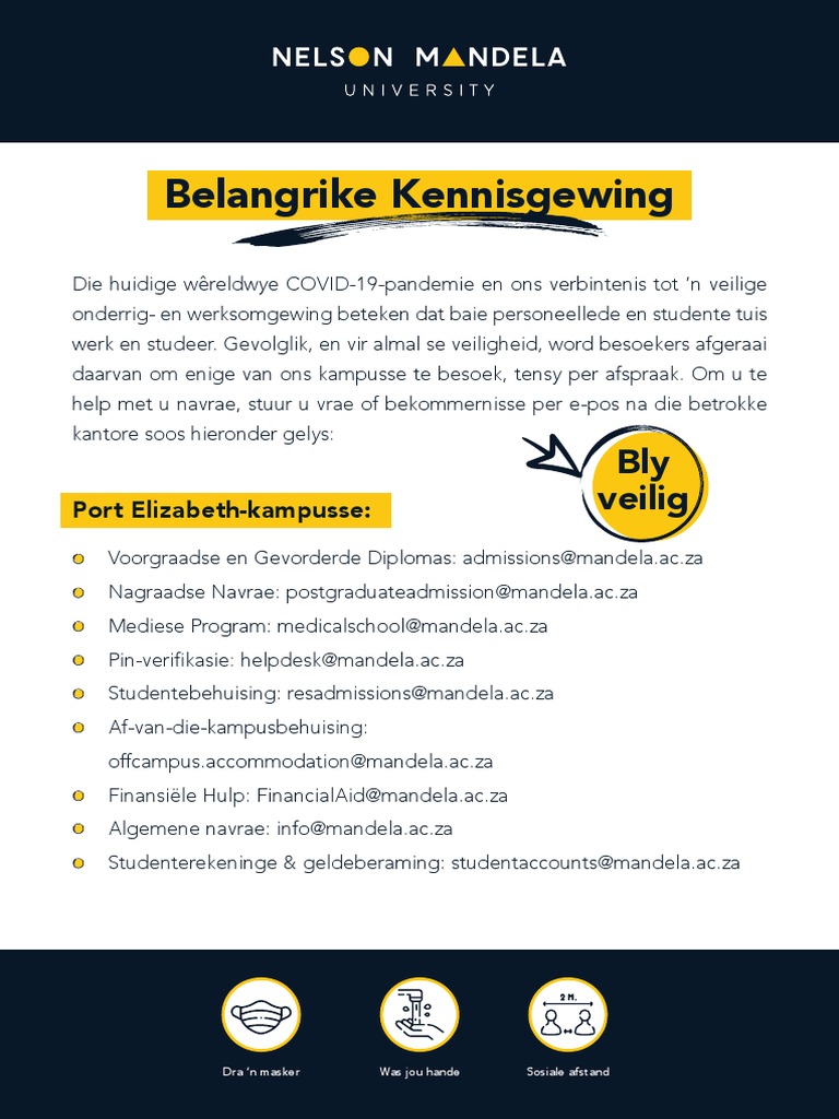 Admissions-Office FYS-flyer Afrikaans | PDF