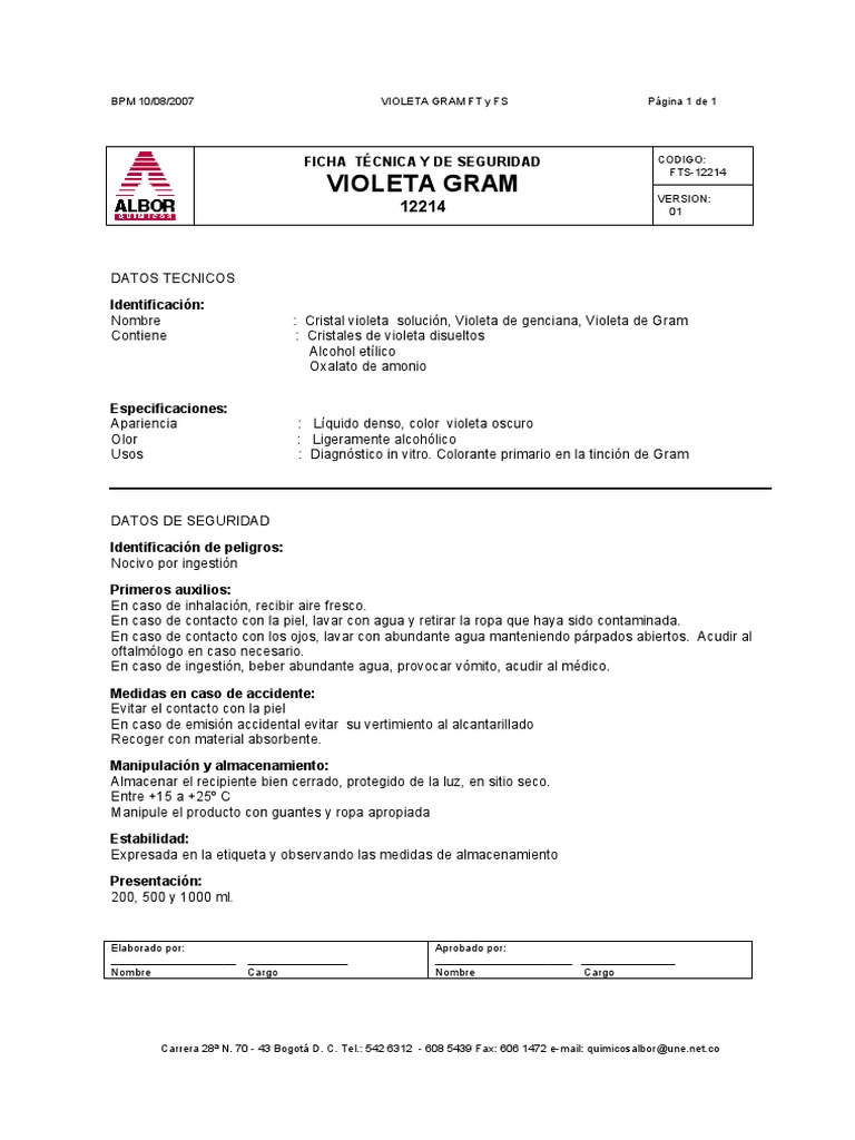 Violeta Gram FTS | PDF