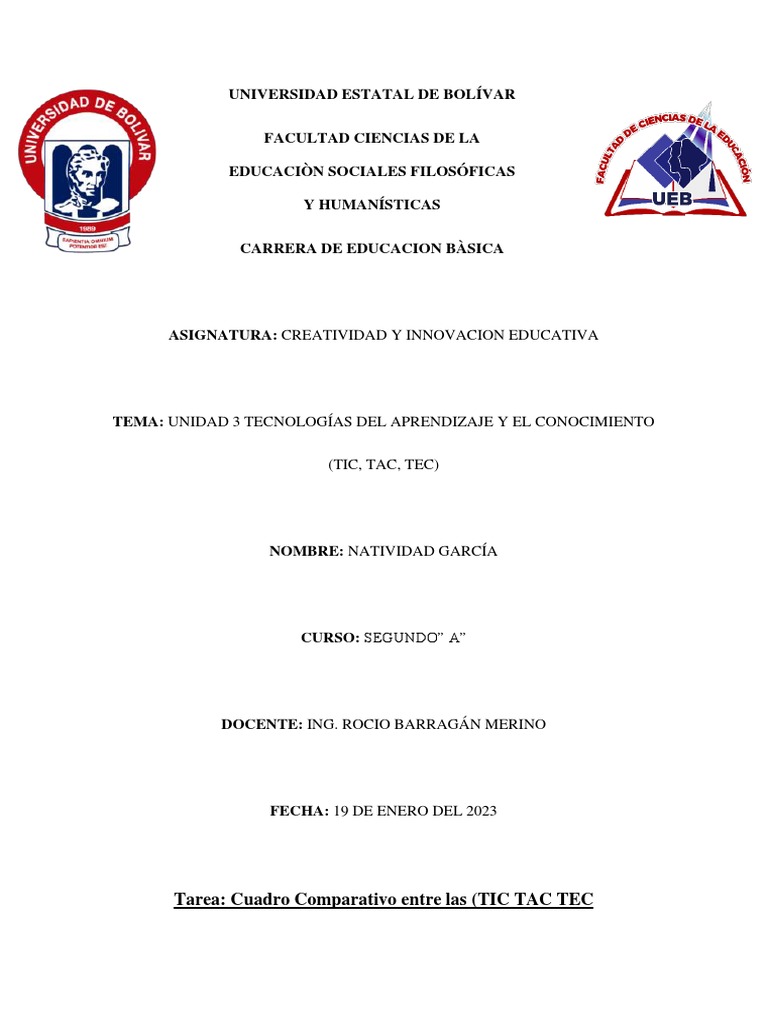 Cuadro Comapartivo de Las Tic Tac Tep | PDF | Tecnología de información y comunicaciones ...