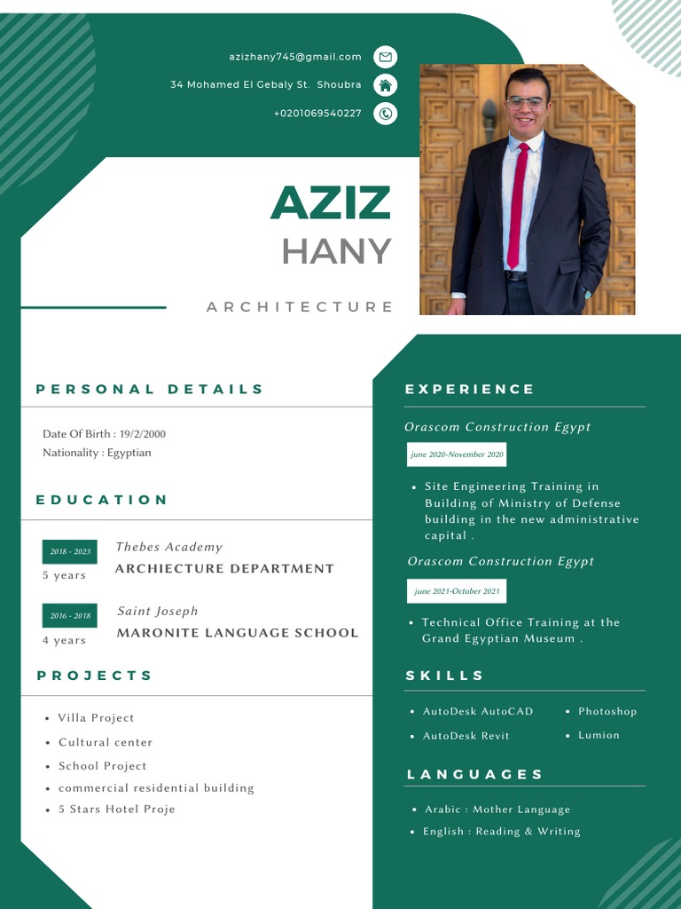 Green Geometric Architecture Modern Resume | PDF