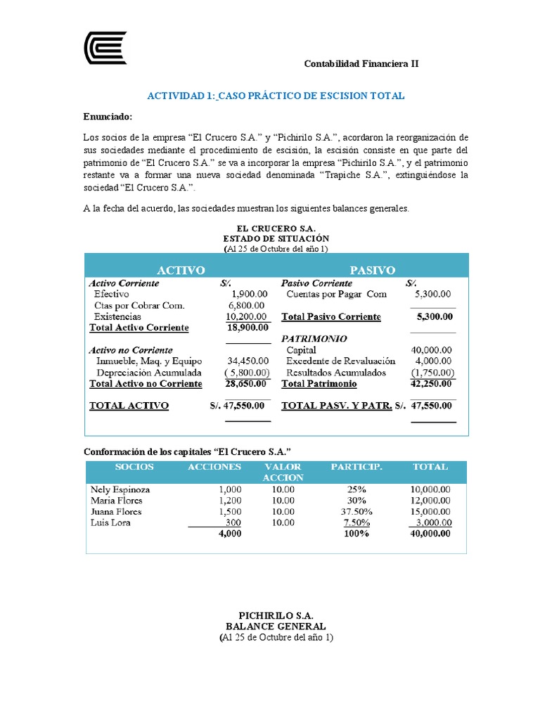 Ejercicios de Escision y Pago de Dividendos | PDF | Dividendo | Compartir (Finanzas)
