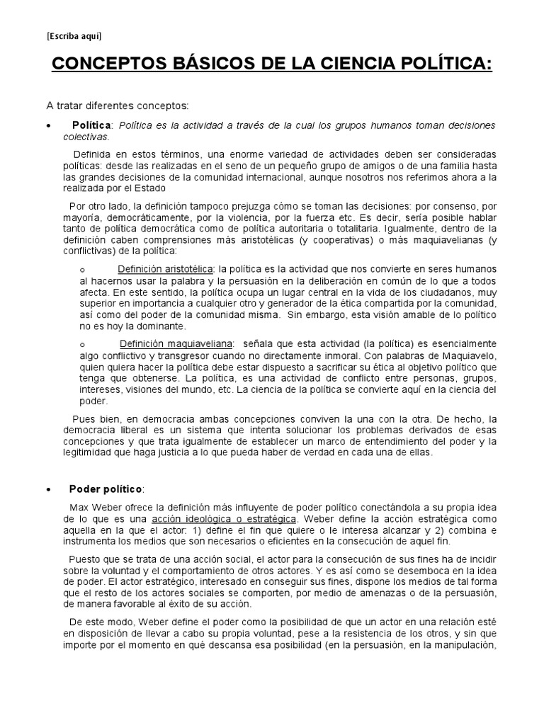 Conceptos Básicos de La Ciencia Política. | PDF | Ideologías ...