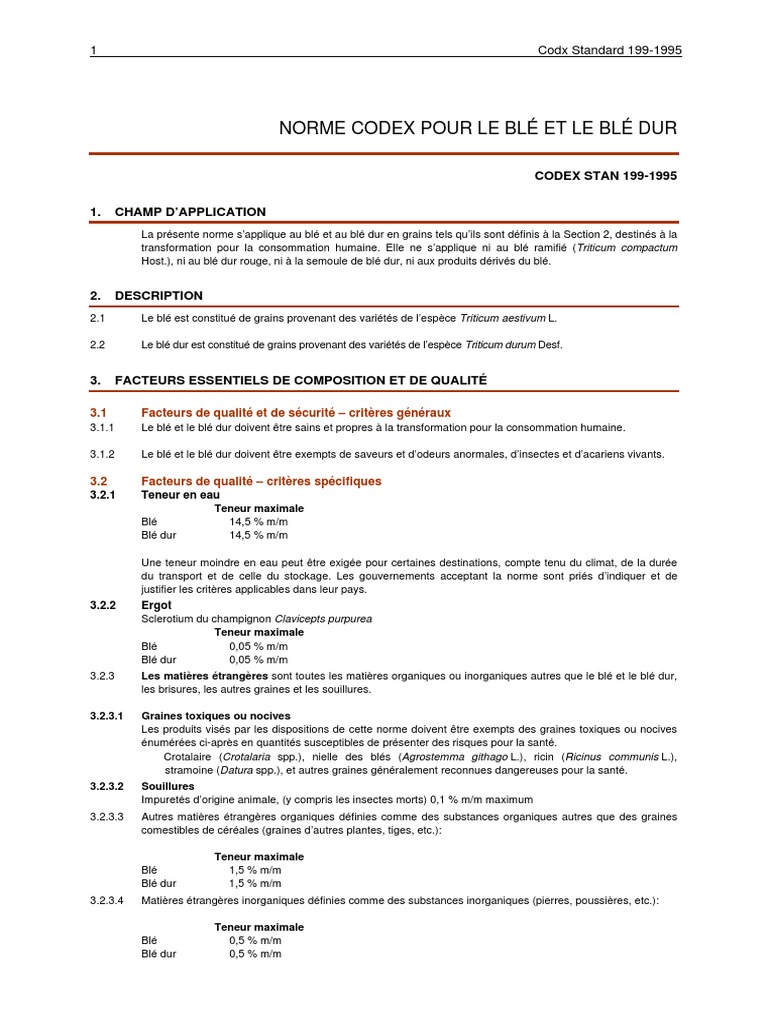CXS 199f | PDF | Blé | Céréale