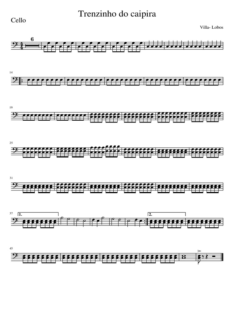 Trenzinho Do Caipira-Cello | PDF