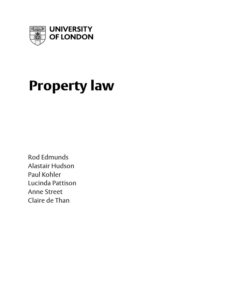 Property Law | PDF | Leasehold Estate | Mortgage Law