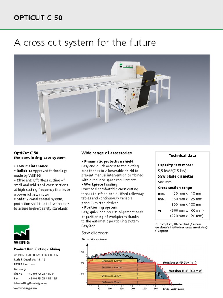 WEINIG OptiCut C 50 Cross Cut System | PDF