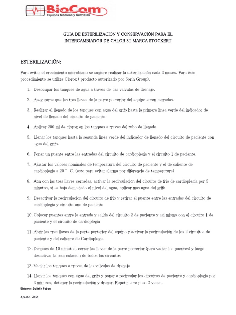 Guía de Esterilización 3T Stockert | PDF | Tap (Válvula ...