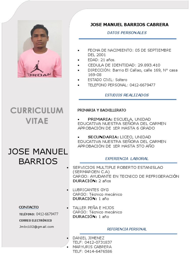 CURRICULUM Jose PDF | PDF