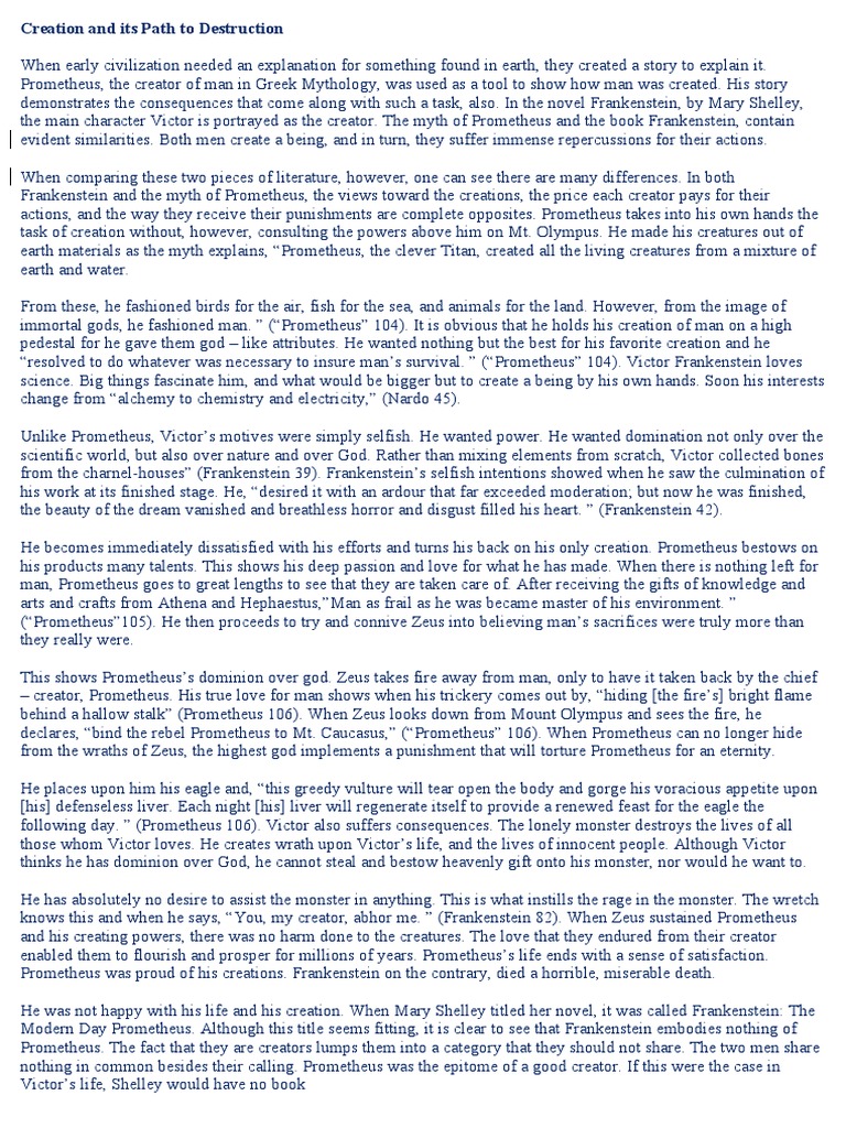 A Tale of Two Creators: Comparing the Myth of Prometheus and ...