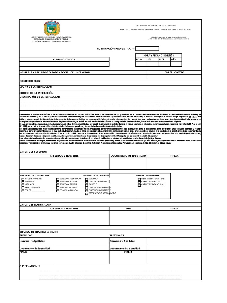 Formato para Notificación | PDF | Multa (pena) | Gobierno