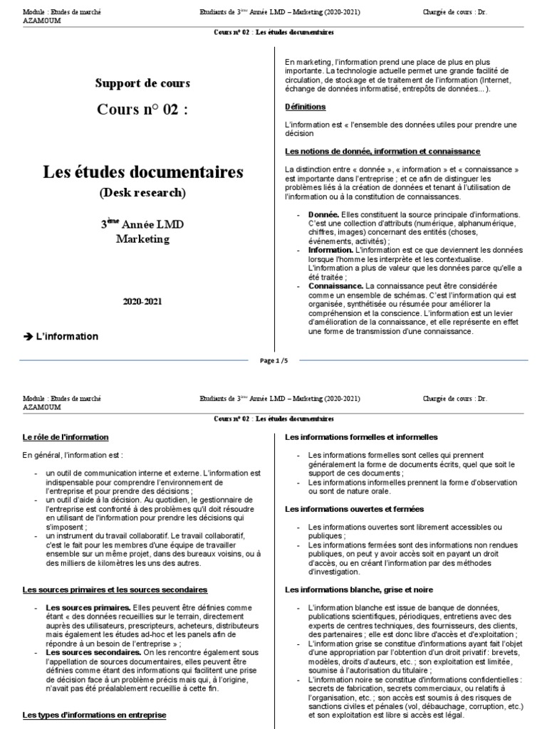 Cours 2 - EDM | PDF | Business | Informations