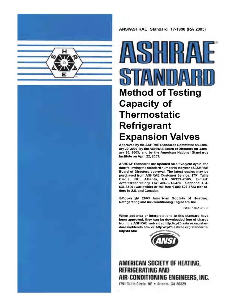 17 1998 Ra2003 Method Of Testing Capacity Of Thermostatic Refrigerant