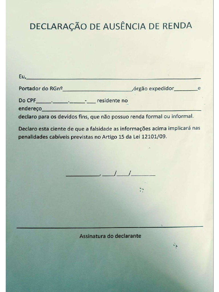 Declaração de Renda | PDF Declaração de Renda | PDF