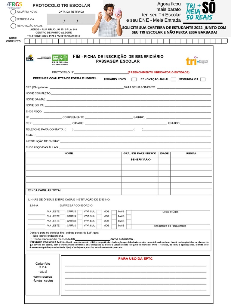 Formulario Tri 2022 | PDF | Carteira de Motorista | Imposto de Renda