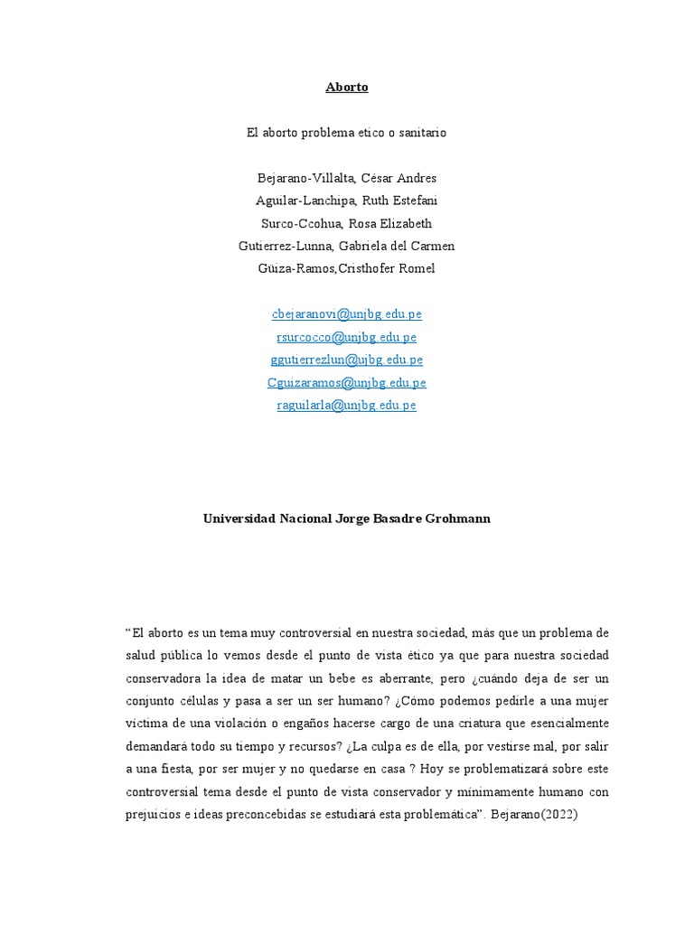 Cesar Andres Bejarano Villalta | PDF | Aborto | Educación sexual