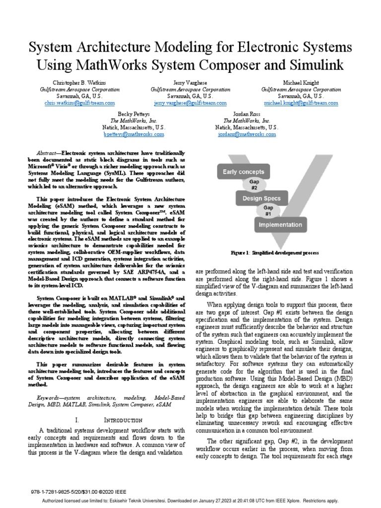 System Architecture Modeling For Electronic Systems Using MathWorks System Composer and Simulink ...