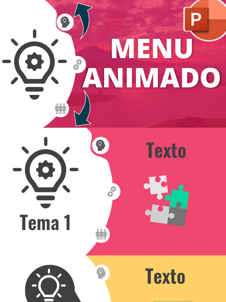 Presentación de Powerpoint Ejemplo de Menu Animado | PDF