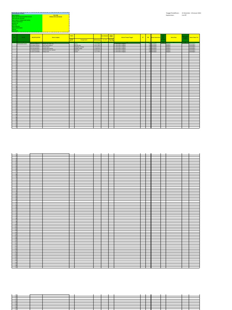 Form Migrasi Peserta PBI APBD 2022 | PDF