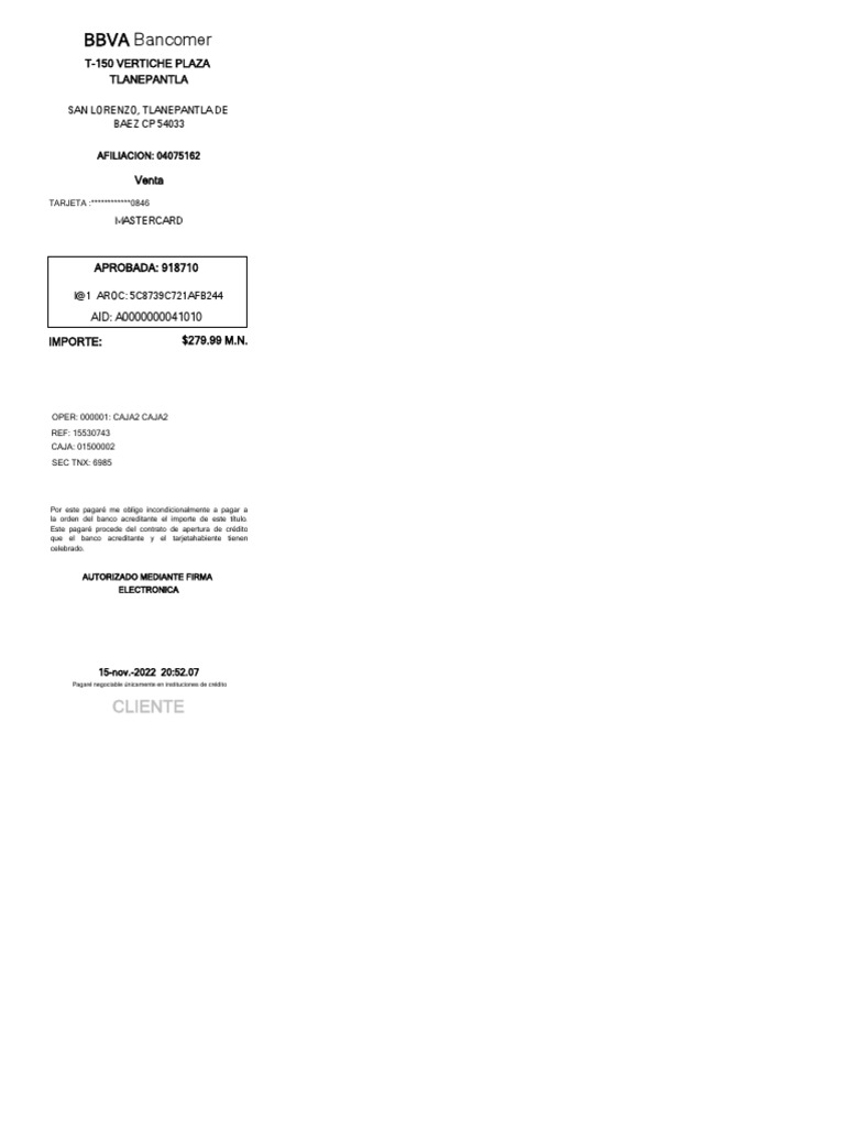 BBVA Bancomer: Cliente | PDF