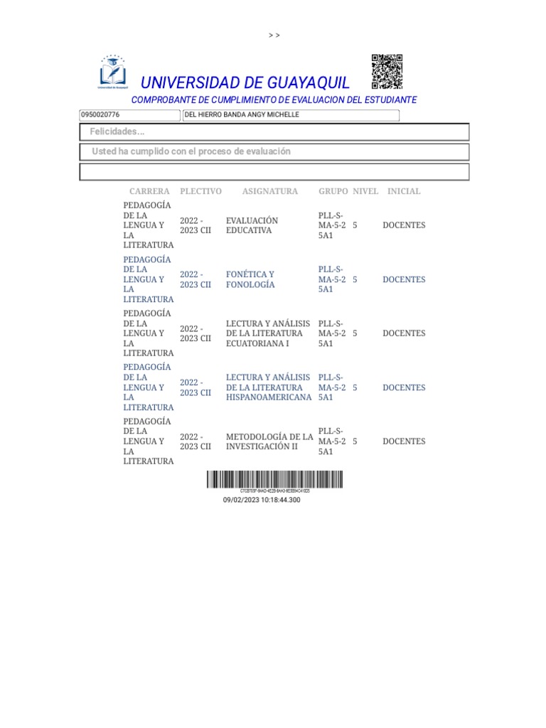 Universidad de Guayaquil - SIUG - Docente - Reporte - Registro ...