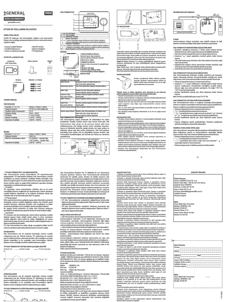 HT250-RF-TR Generali | PDF