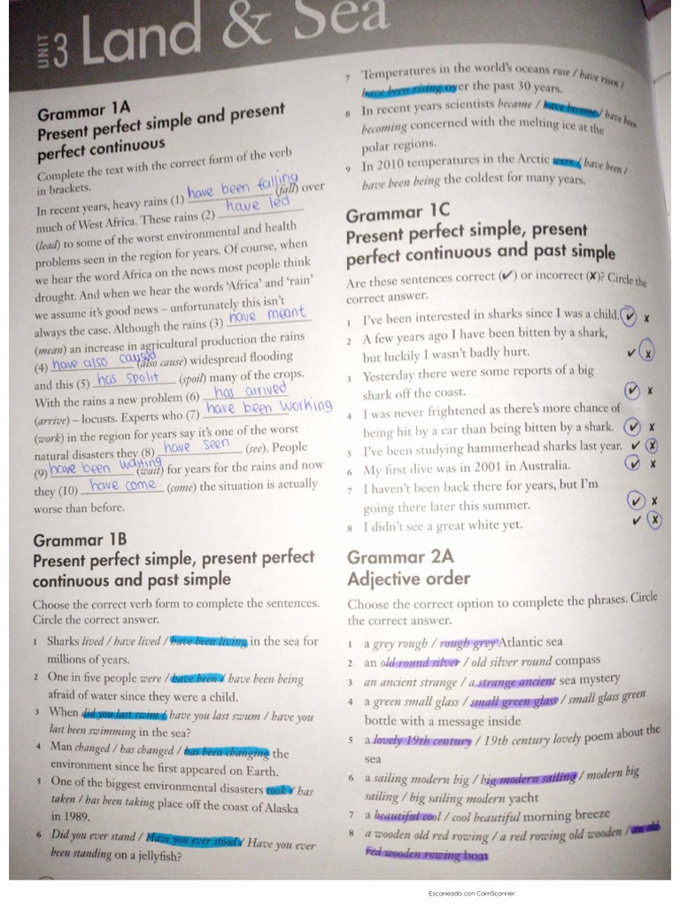 Workbook Unit 3 | PDF