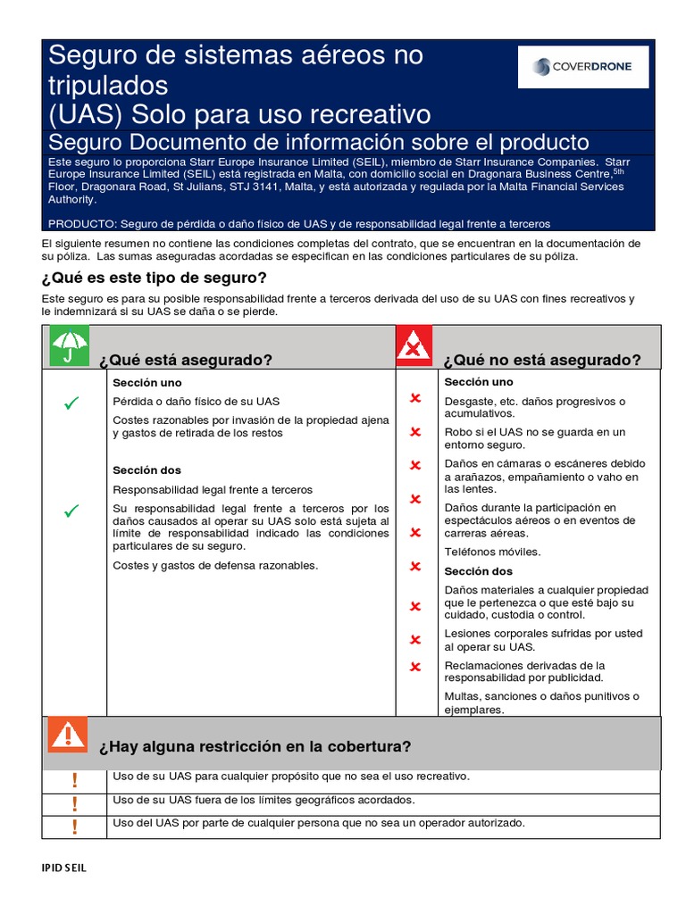 CD Spain IPID | PDF | Seguro