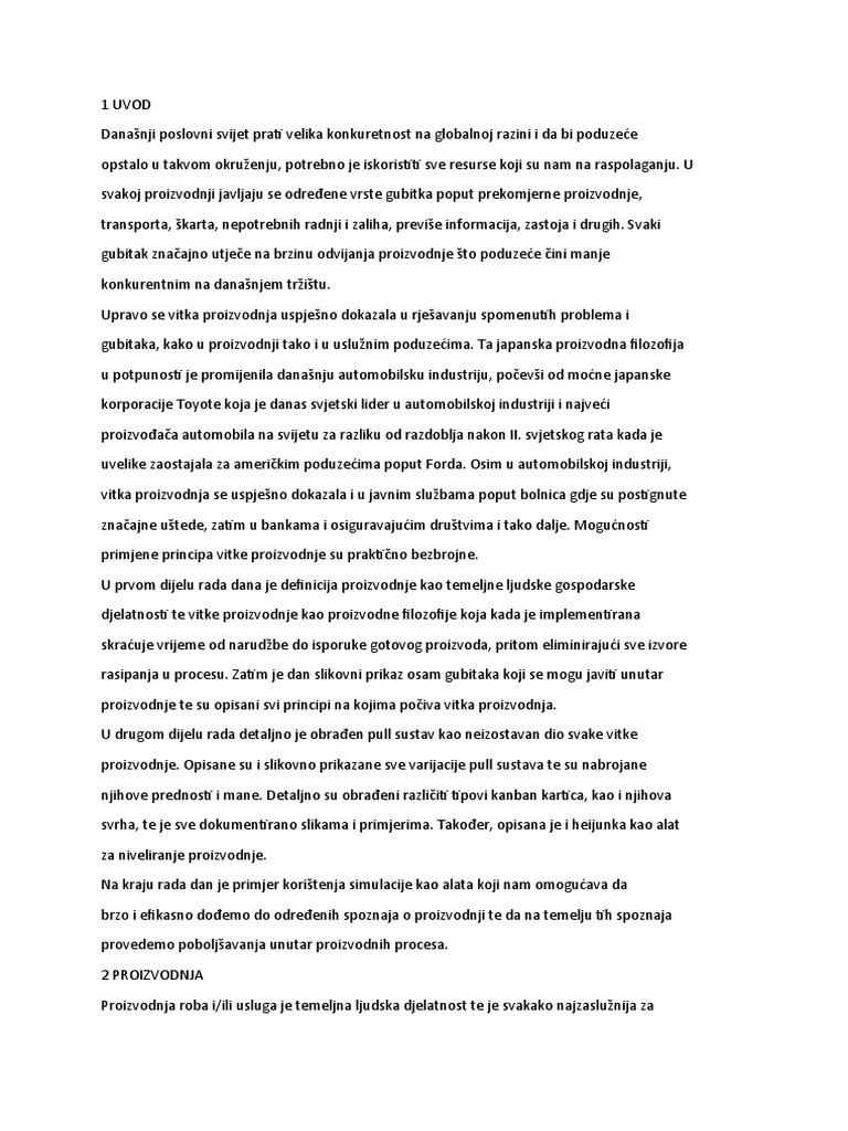 Tipovi Proizvodnje | PDF