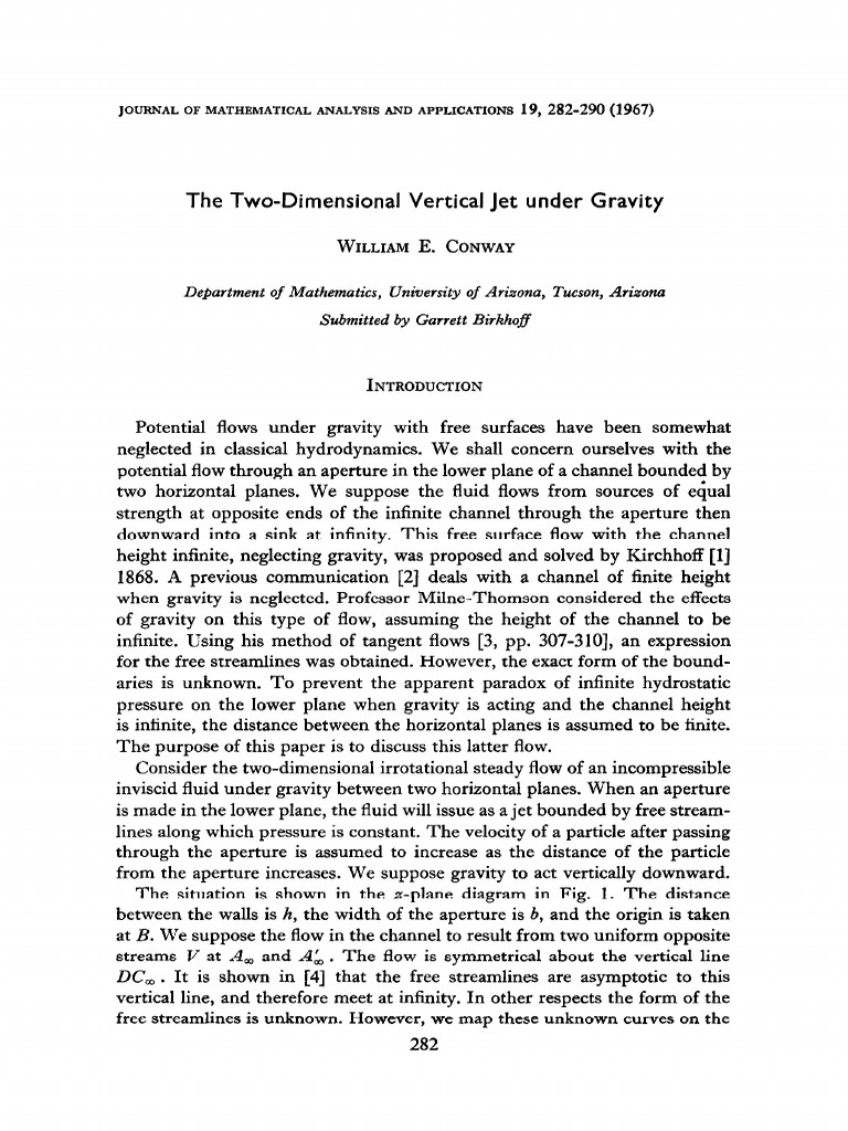Free Jet Discharge Under Gravity | PDF | Fluid Dynamics | Numerical ...