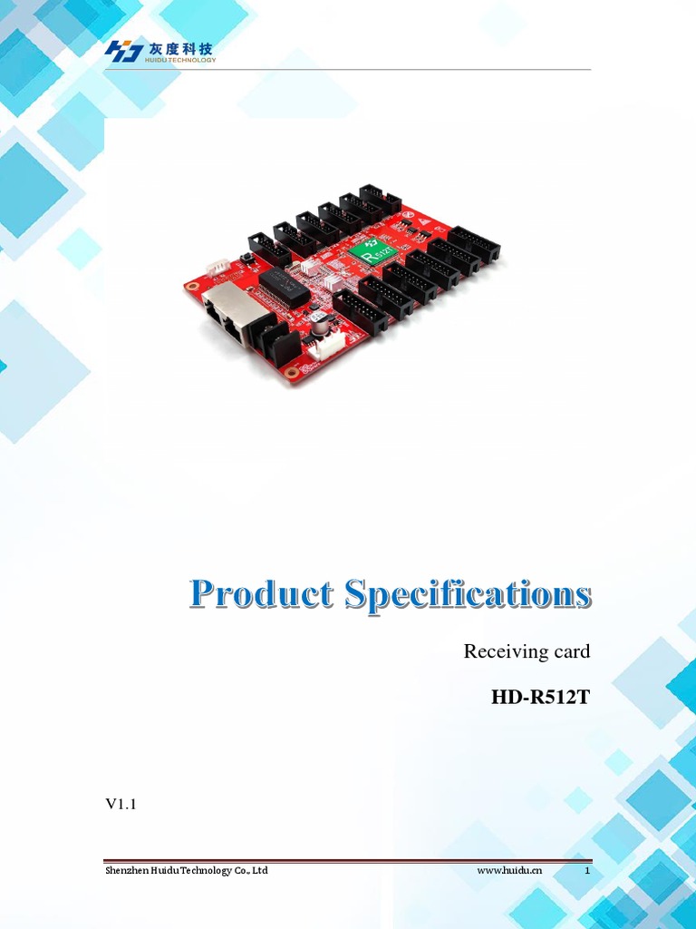 HD-R512T Receiving Card Guide | PDF | Display Resolution | Computer Science