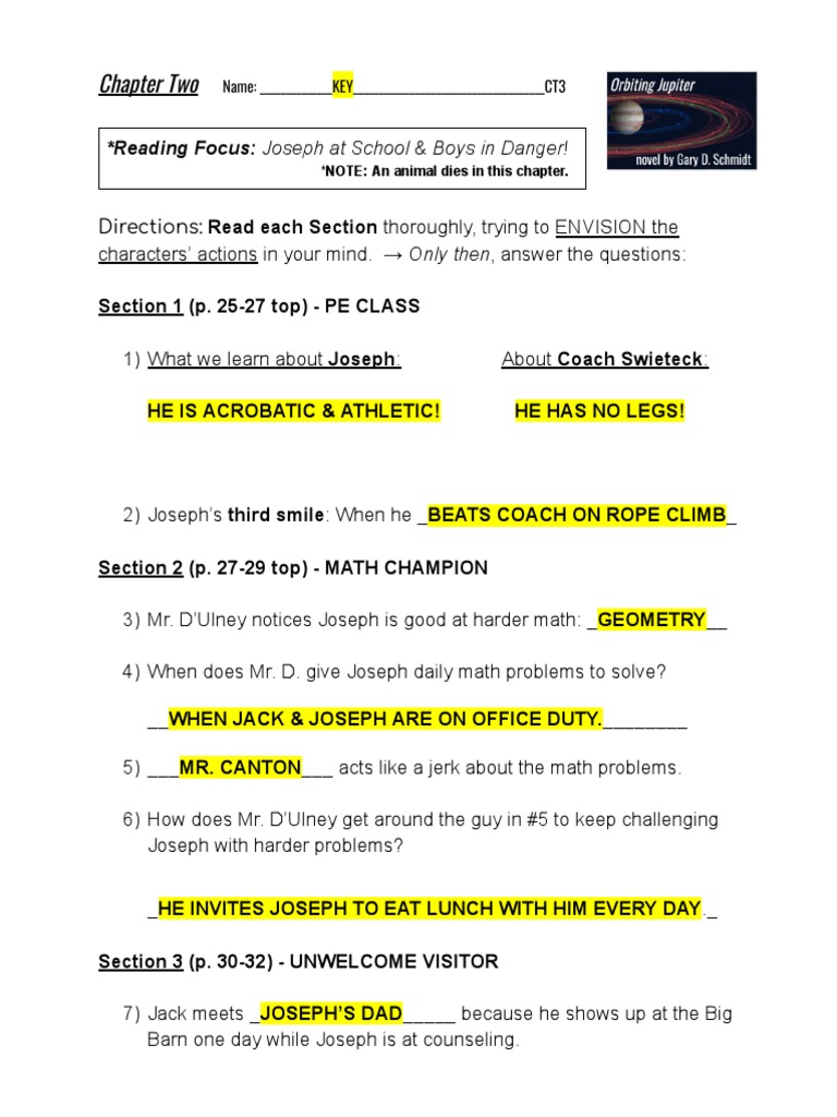 Orbiting Jupiter Novel Ch. 2KEY | PDF