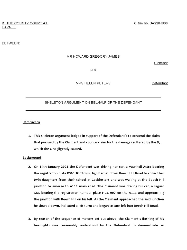 Wadsworth v Gillespie: Defendant's Argument | PDF | Legal Liability ...