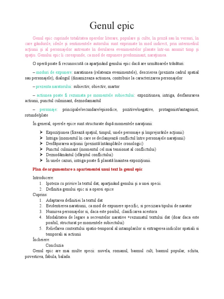 Genul Epic | PDF