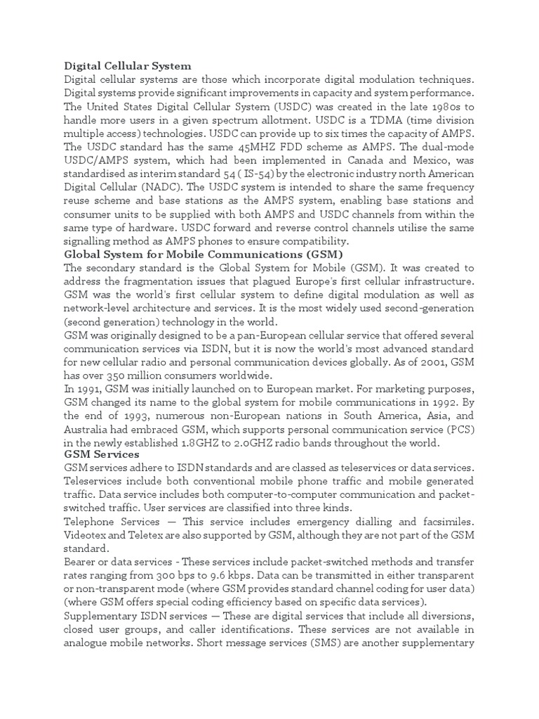 Digital Cellular System | PDF | Cellular Network | Mobile Phones