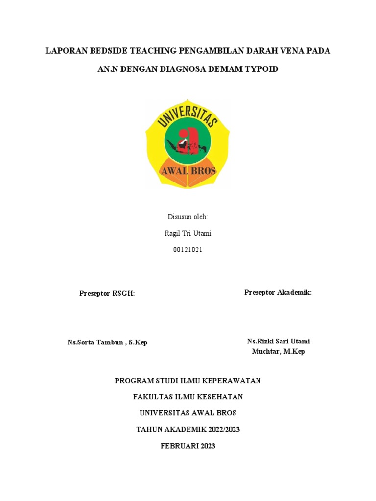 Laporan Bedside Teaching Pengambilan Darah Vena Pada | PDF Laporan Bedside Teaching Pengambilan Darah Vena Pada | PDF