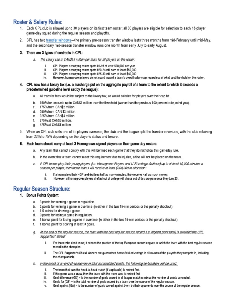 New CPL Rules | PDF | Tournament | Entertainment