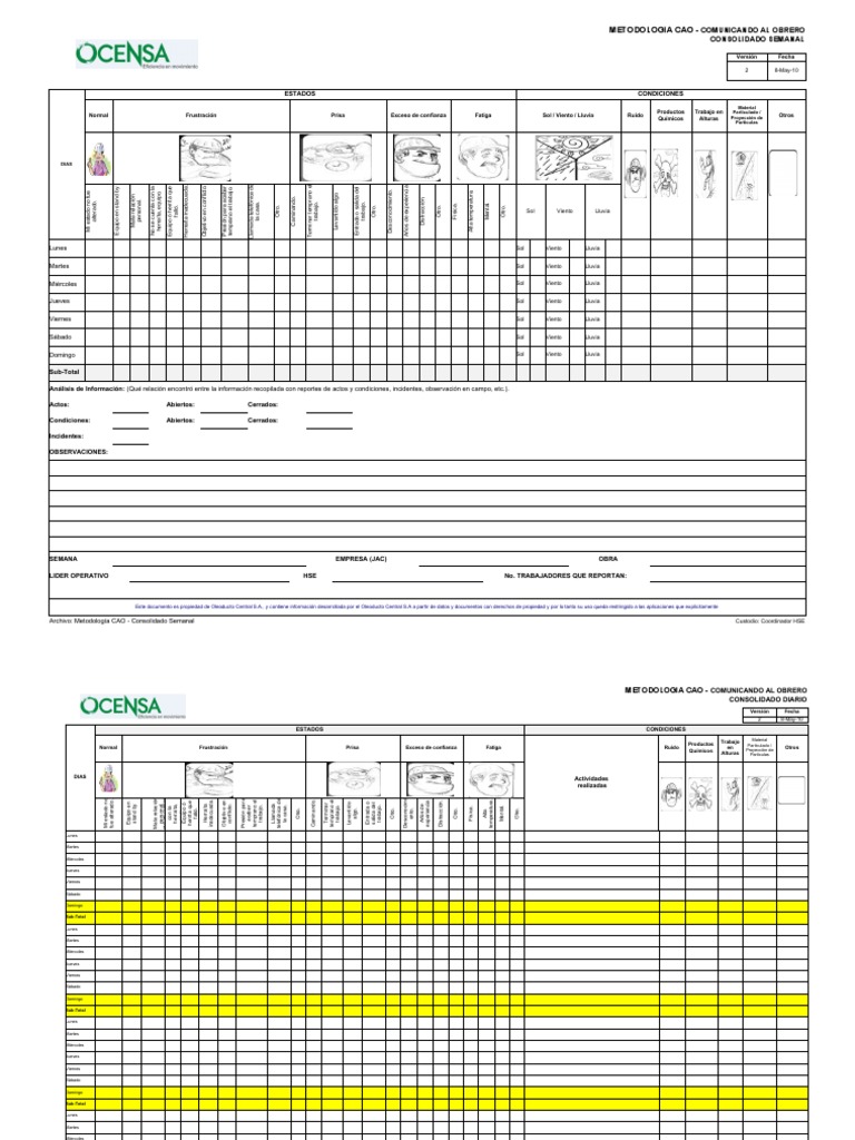 OCE Formato Safe Start - CAO | PDF | Dom