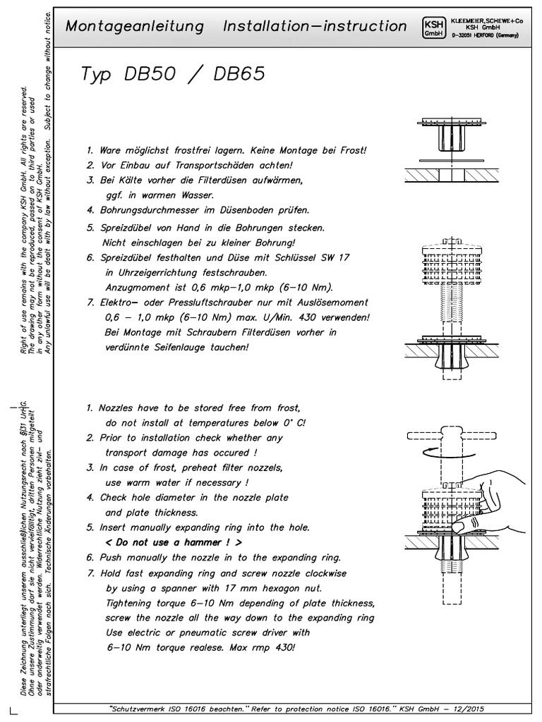 Installation DB50 DB65 | PDF