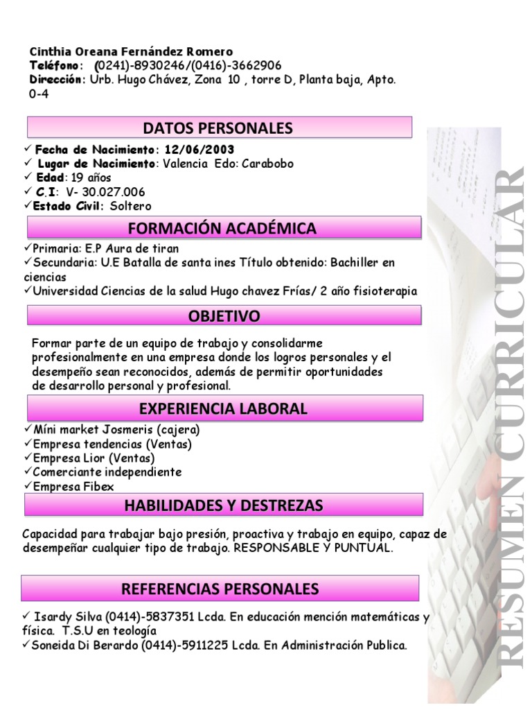 Curriculum Cintia | PDF